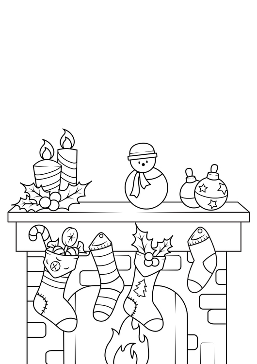 Disegno da Colorare di Addobbi natalizi con calza natalizia – Disegni ...