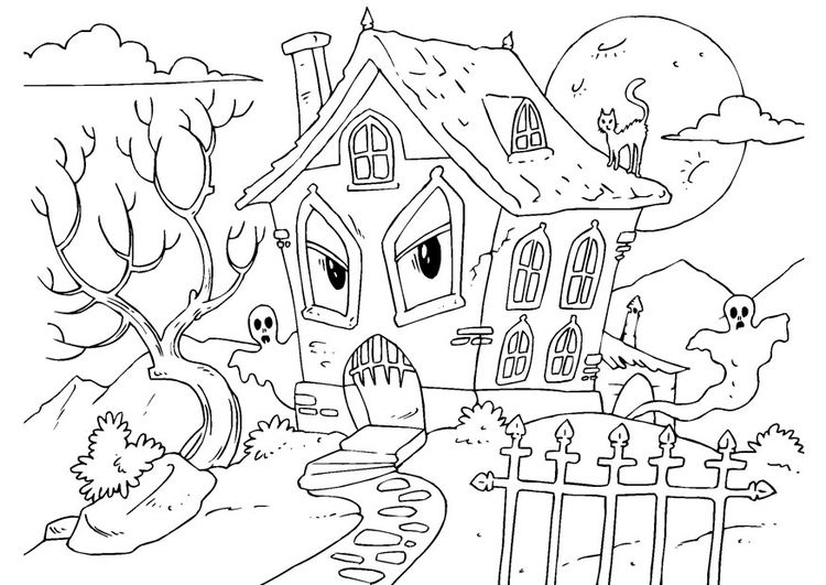 Disegno da colorare casa dei fantasmi - Disegni Da Colorare E Stampare ...