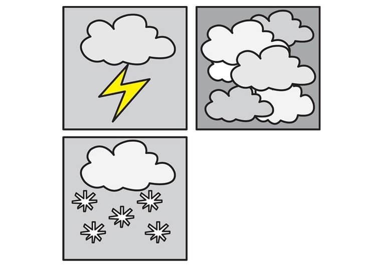 Disegno da colorare pittogrammi meteo 2 - Disegni Da Colorare E ...