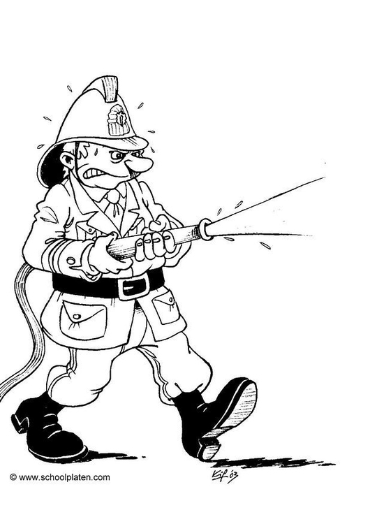 Disegno da Colorare di pompiere – Disegni da Colorare e Stampare Gratis ...