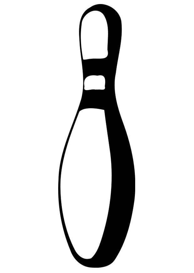 Disegno da colorare di bowling con un solo birillo in bianco e nero
